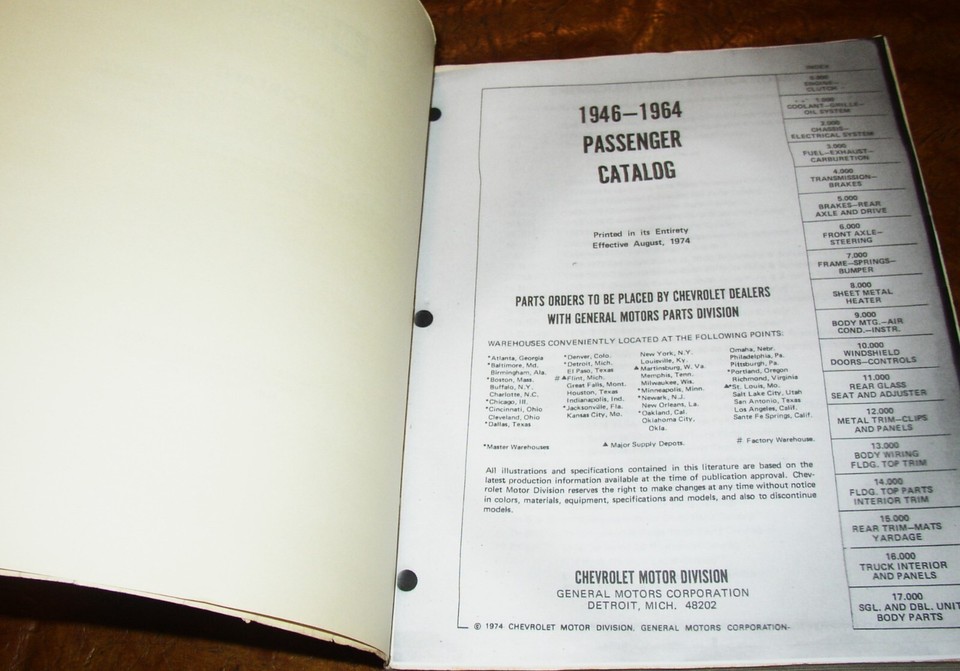 46 47 48 49 53 54 55 56 1957 58 59 60 61 1962 1963 1964 Chevrolet Parts ...