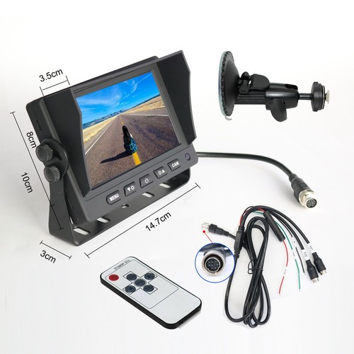 5"Car Monitor Metal 8Pin Connector Speaker 1ch Audio 2c Video 12-24v ...
