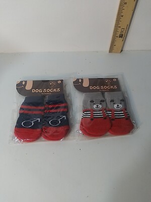 Dog Socks Cozy Warm Non-Skid Bottom Size Large Pug Maltese | eBay