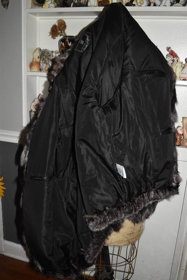 men's winter fur NY 4x blue fox fur coat jacket 54in chest | eBay