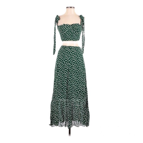 Reformation Matching Set Green Floral Size 0 | eBay