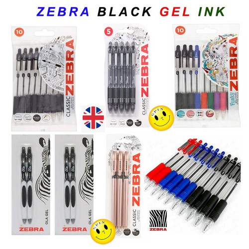 ZEBRA Black Gel Ink Pens OLA Smooth Fine Writing / School & Office ...