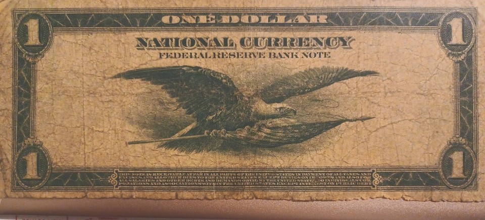 1918 $1 National CHICAGO Illinois IL G-7 Currency Blue Seal Federal ...