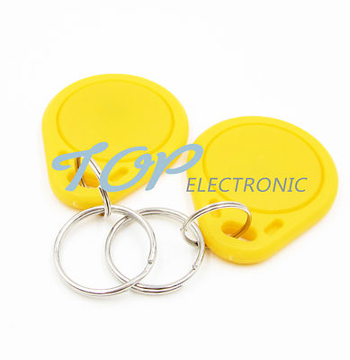 5PCS Yellow RFID Sensor Proximity Card IC Key Tags Keyfobs Keychain 13 ...