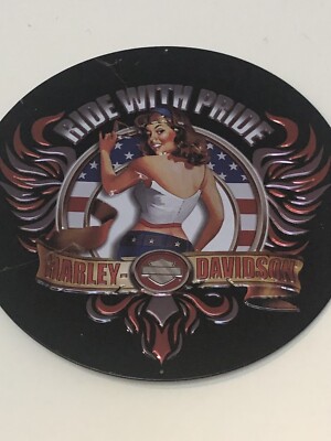 Harley Davidson “Ride With Pride” Embossed Tin Sign 14X14 Inches | eBay
