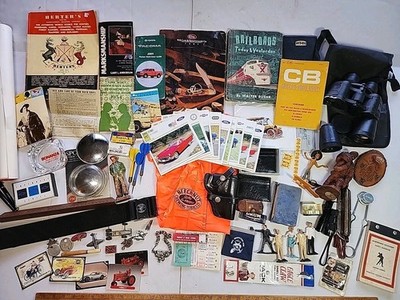 Junk Drawer Lot Vtg Sportsman Collectible Items Mens Ephemera Outdoor S ...