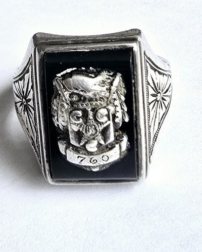 Vintage 1934 Josten Sterling Onyx Civilian Conservation Corp Ring Sz. 8 ...