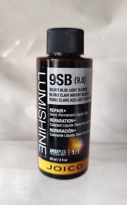 💙 Joico LumiShine 9SB Demi-Permanent Liquid Color 2 oz SILVER BLUE ...