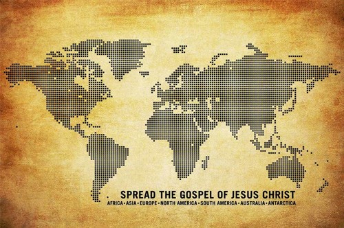 JESUS CHRIST WORLD MAP GLOSSY POSTER PICTURE PHOTO map globe gospel ...