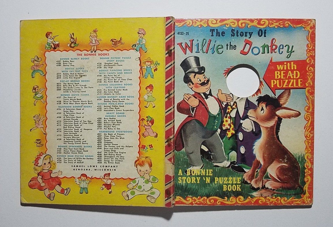 1950 The Story of Willie the Donkey A Bonnie Story and Puzzle Book - No ...