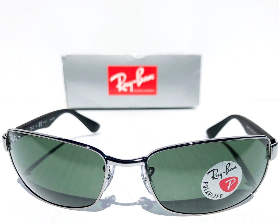 NEW* Ray Ban Gunmetal & Black w POLARIZED GREEN G15 Lens Sunglass ...