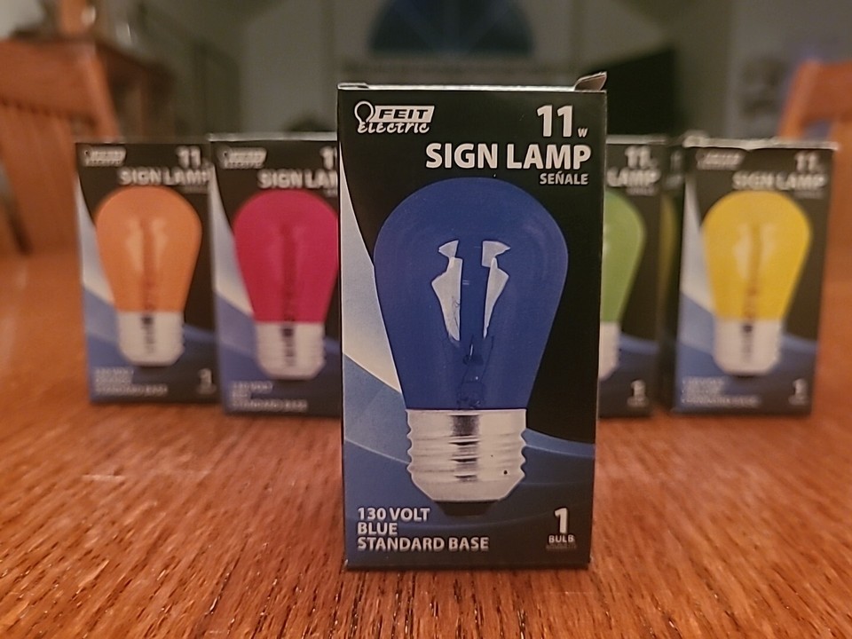 Feit Electric Light Bulbs 11 Watt S14 Bulbs Red Blue Orange Green ...