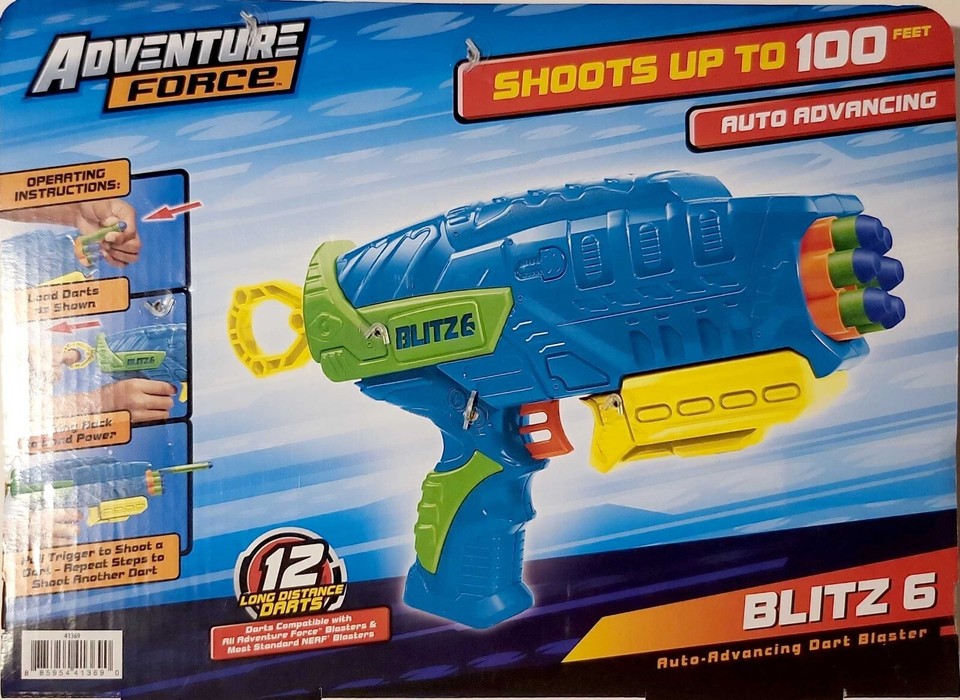 Adventure Force Blitz 6 Dart Blaster, Ages 8 Years and up, 🆕 | eBay