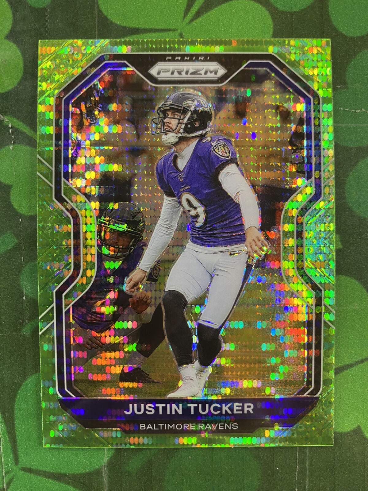 2020 Panini Prizm - Justin Tucker #44 Neon Green Pulsar Prizm for sale ...