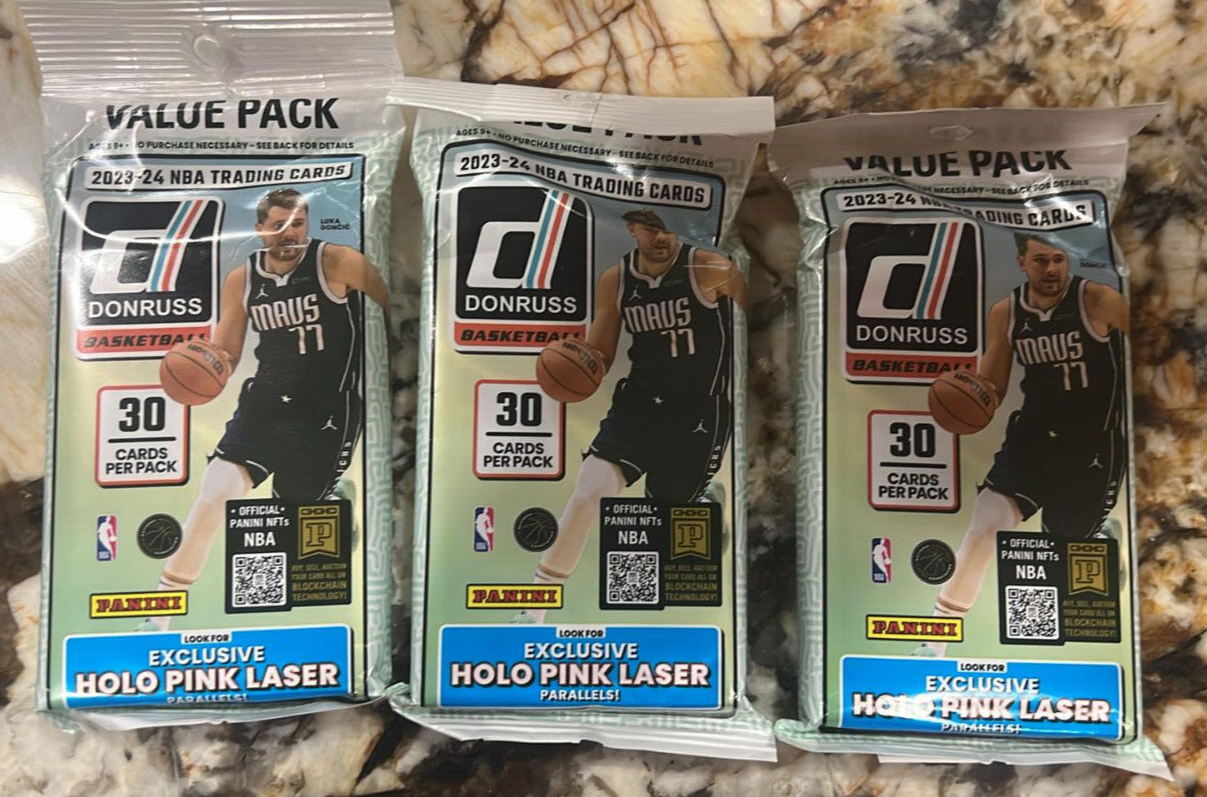 2023-24 Donruss NBA Basketball Fat Pack Cello Value Holo Pink LOT OF 3 ...