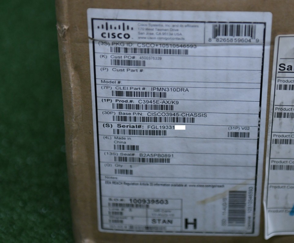 * Brand New * CISCO 3945E C3945E-AX/K9 Integrated Services Router - 1 ...
