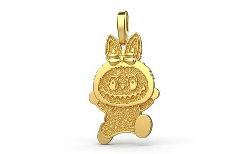 14k Solid Gold Labubu Pendant 20mm x 16mm Labubu Pendant | eBay