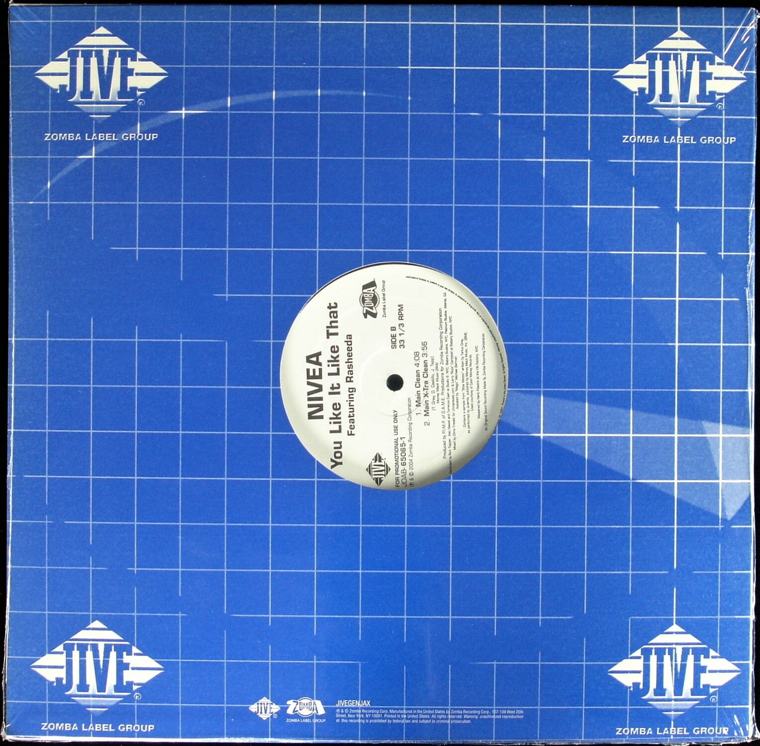 NIVEA / RASHEEDA "YOU LIKE IT LIKE THAT" 2004 VINYL 12" PROMO 4 MIXES ...