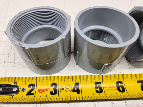 (Pack of 3) Krayloy FA20 2" Female Threaded Grey PVC Adapters Brand New ...