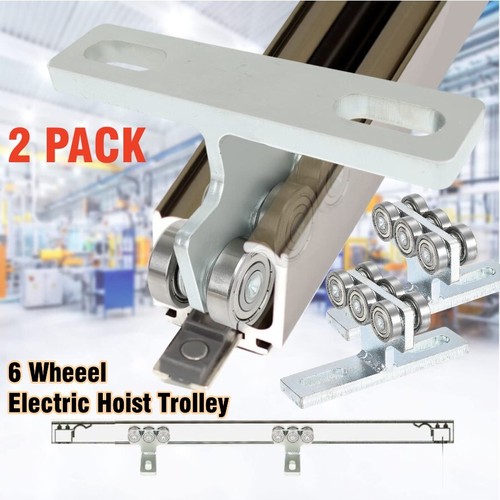2pcs Electric Hoist Trolley 6 Wheels Installation Roller Strut Channel ...