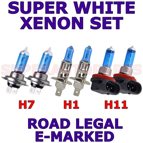 AUDI A1 HATCH 2010-2017 SET H7 H1 H11 XENON SUPER WHITE LIGHT BULBS ...