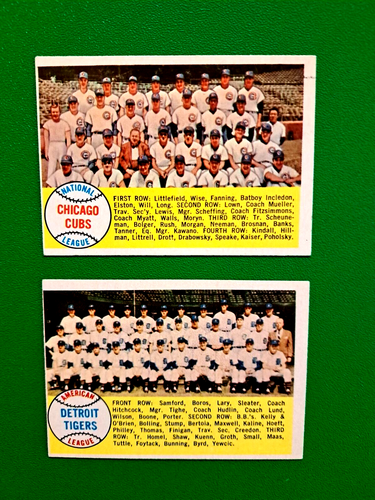 1958 Topps Detroit Tigers & Chicago Cubs Team Cards/Checklists #327 ...