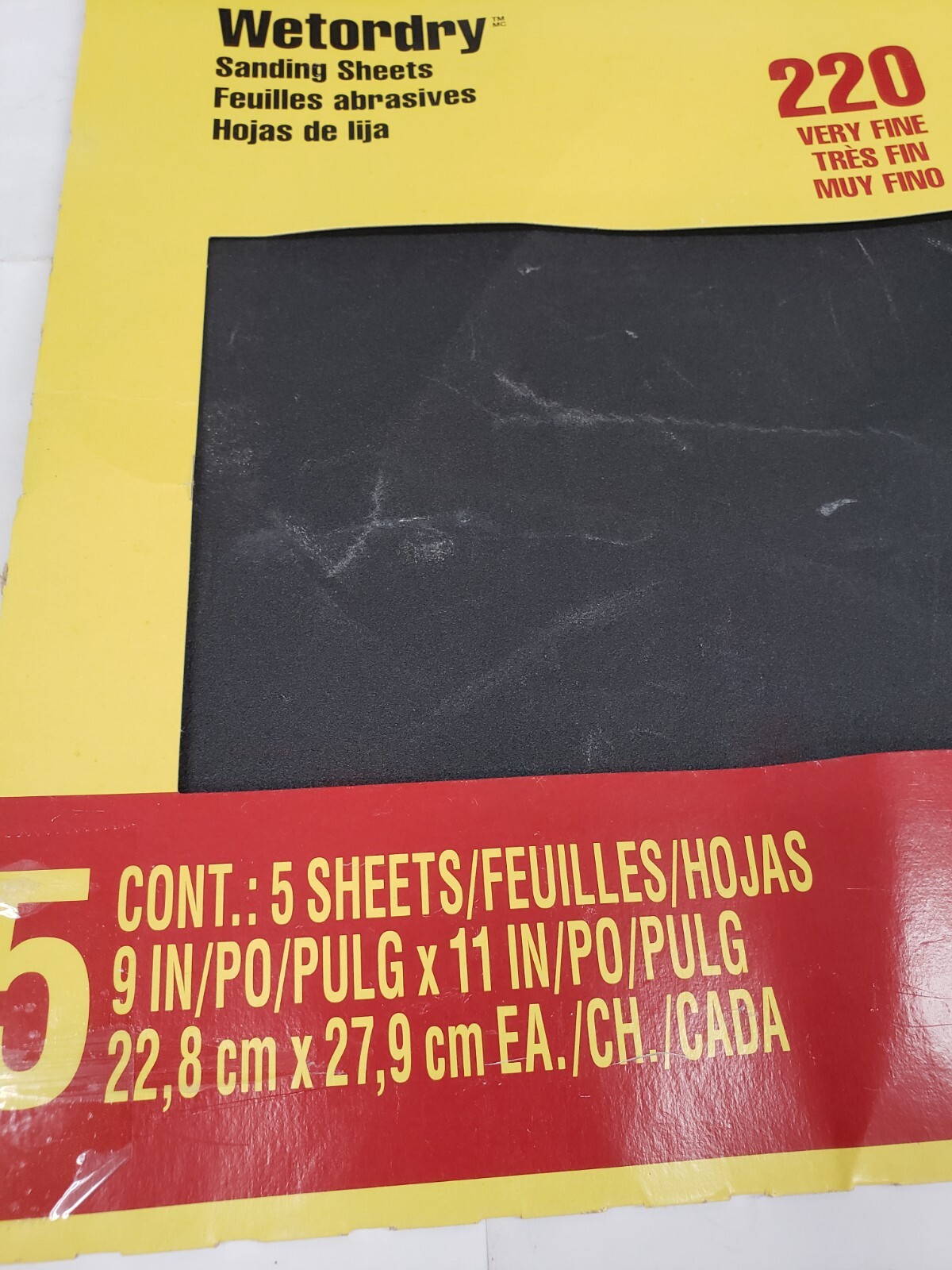 3M WetorDry™ 32043 Sandpaper Sheets P220 grit, 9 x 11 inch | eBay