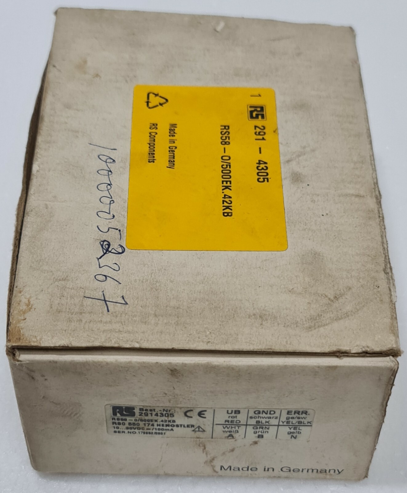 RS HENGSTLER 0522293 291-4305 INCREMENTAL ENCODER RS58-O/500EK.42KB RS0 ...