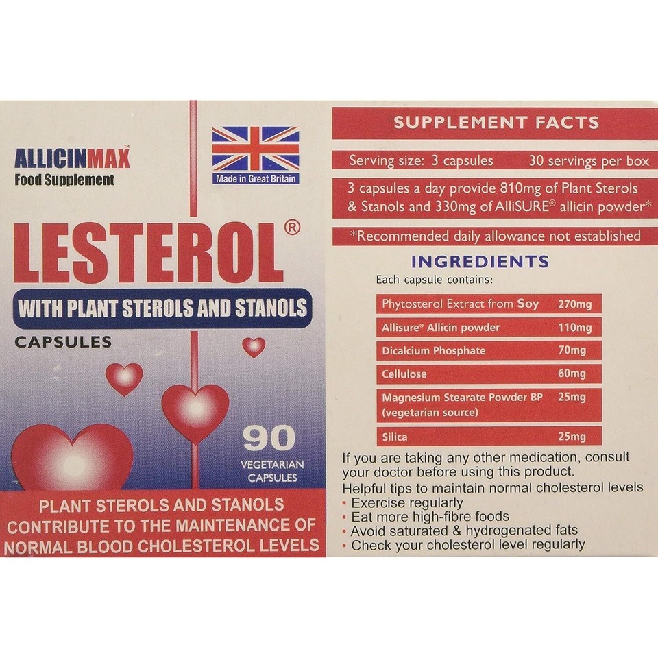 ALLICIN MAX Lesterol Plant Sterol 90vcaps | eBay