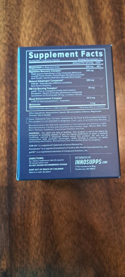 InnoSupps NIGHT SHRED Sleep Support Fat Burn Diet Weight Loss Free ...