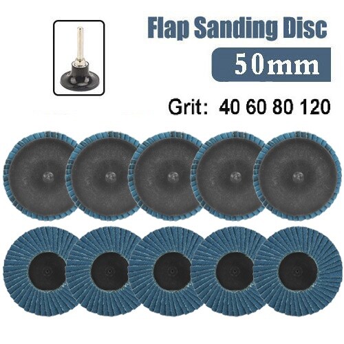 2" 50mm TYPE R FLAP DISC QUICK CHANGE GRINDING SANDING WHEEL 60-120 ...
