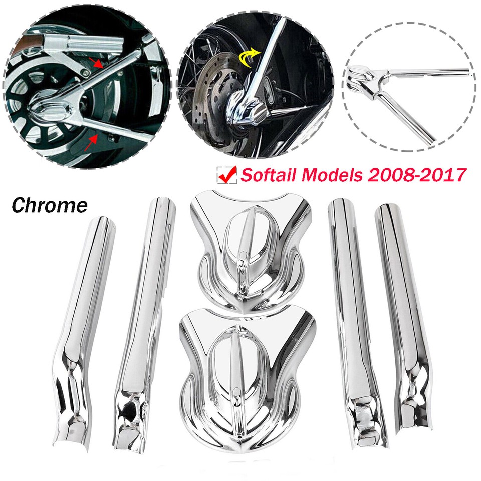 Chrome Swingarm Cover Kit For Harley Heritage Softail Deluxe FLSTN ...