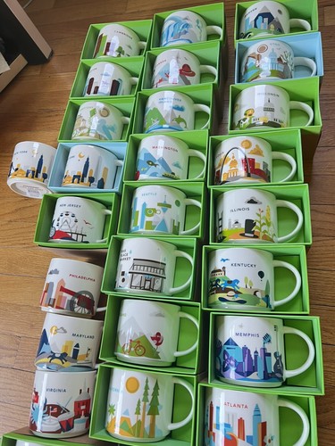 STARBUCKS DESTINATION MUGS YOU ARE HERE NEW IN BOX W/ TAGS 14 Ounce ...
