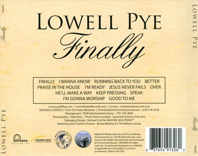 LOWELL PYE FINALLY NEW CD 837654913260| eBay