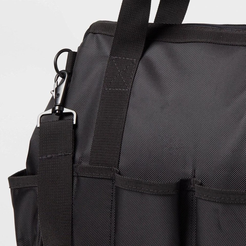 15" 35 Pocket Heavy Duty Tool Bag - Brightroom: Utility Storage, Black ...