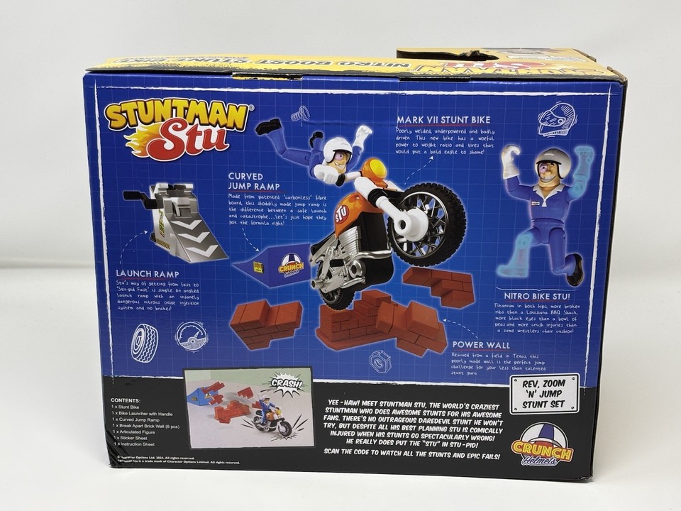 Stuntman Stu Nitro Boost Stunt Bike Rev and Zoom Wind Up Bike With ...