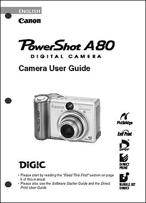 Canon Powershot A80 Digital Camera User Guide Instruction Manual | eBay