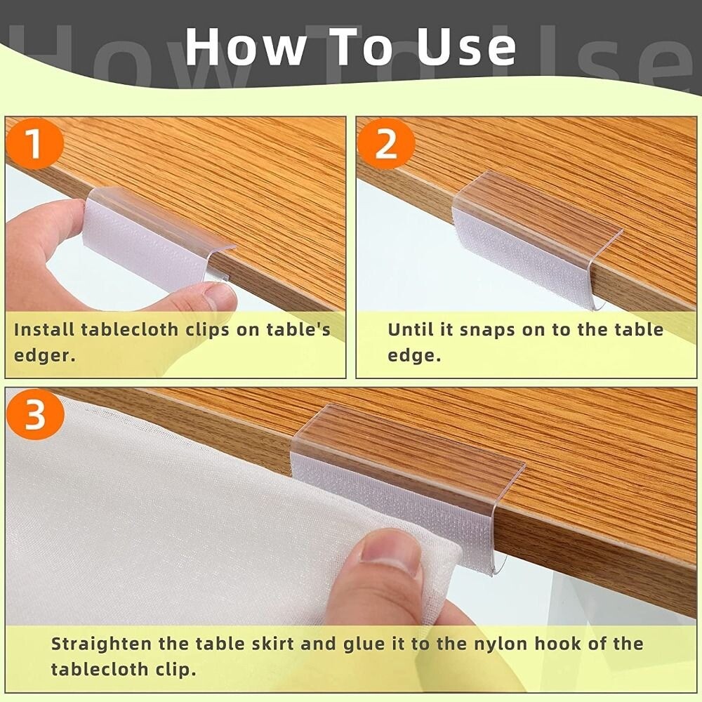 12Pcs 2.5in Clear Tablecloth Clips Table Skirt Clips Indoor Outdoor ...