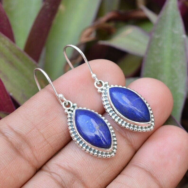 Lapis Lazuli Gemstone 925 Sterling Silver Earring Beautiful Gifts Jewelry RT-784 | eBay