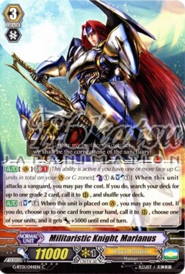 CFV G-BT01/044EN Militaristic Knight, Marianus G-BT01/044EN Carte Vanguard | eBay