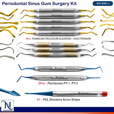 11Pcs Periodontal Sinus Gum Surgery Instruments Elevators Periotome PDL ...