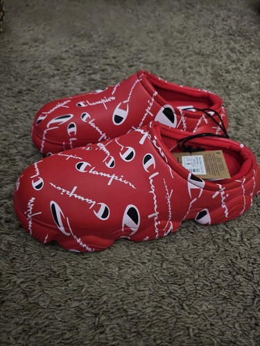 Champion Super Meloso Clogs Slides Sandals Shoes Red New Men Size 9 | eBay