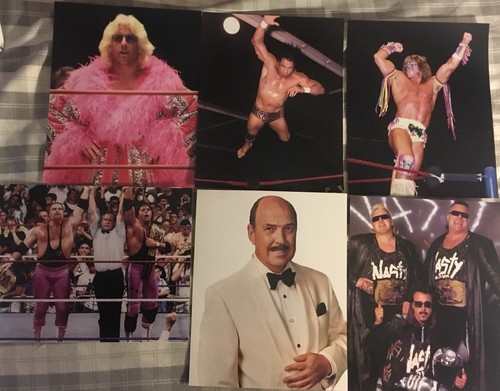 6 8x10 Photos Mean Gene Ultimate Warrior Ric Flair Superfly Bret Hart ...