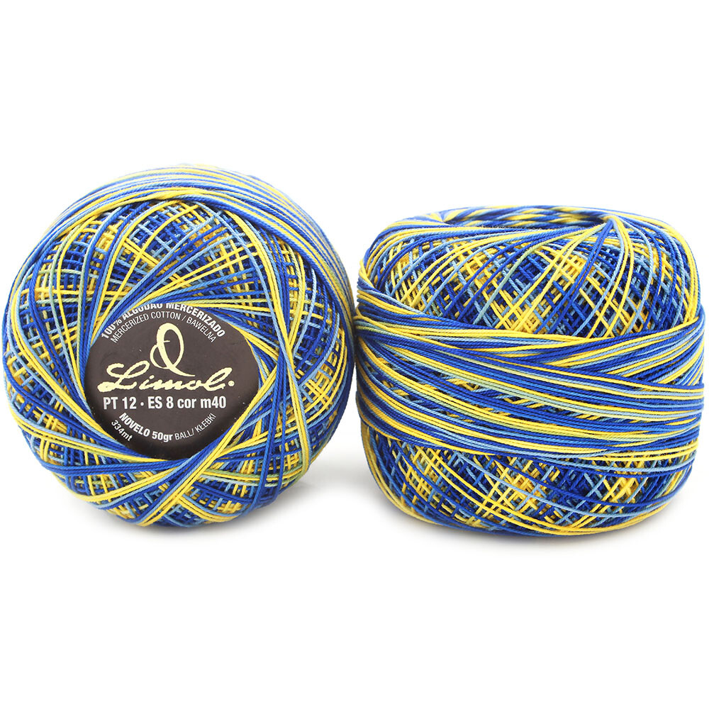 Limol Size 12 Multicolor 50 Grs 100% Mercerized Crochet Thread Cotton ...