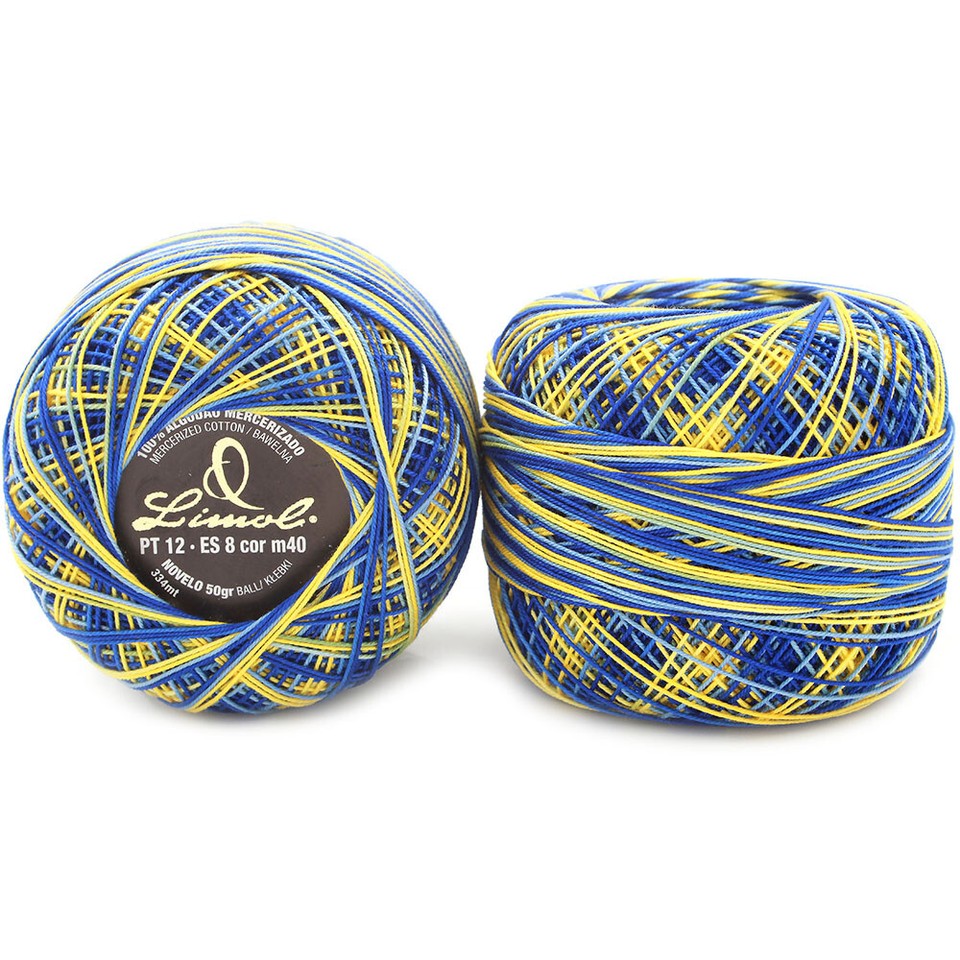 Limol Size 12 Multicolor 50 Grs 100% Mercerized Crochet Thread Cotton ...