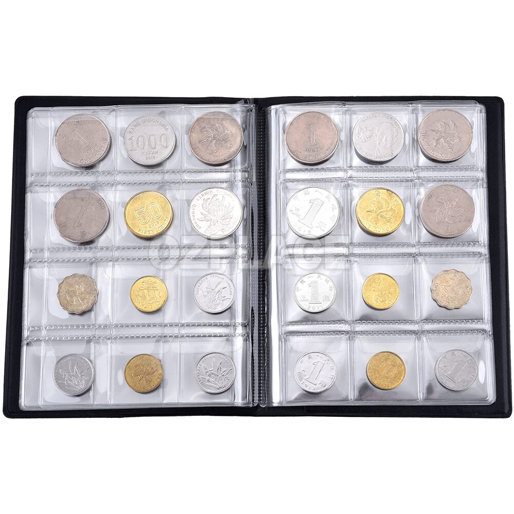 120 Pockets Coin Collection Storage Book Album Money Holder Coins ...