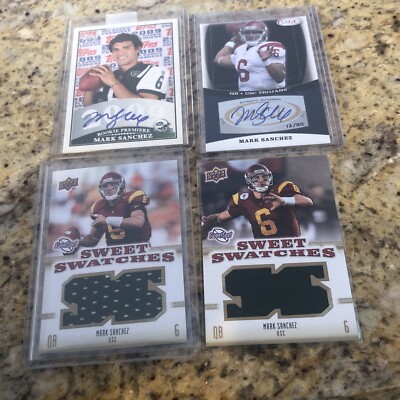 MARK SANCHEZ ROOKIE FOOTBALL LOT SAGE 12/50 TOPPS AUTO SWEET SWATCH ...