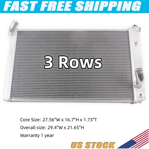 3 Rows Radiator For 1973-1976 Chevy Corvette C3 V8 5.7/7.4L Base ...