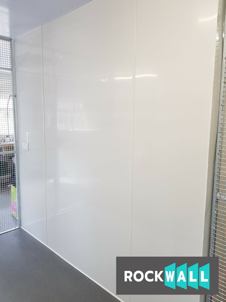 ROCKWALL 8 x 4 solid PVC Hygienic Cladding Plastic wall sheets in white ...