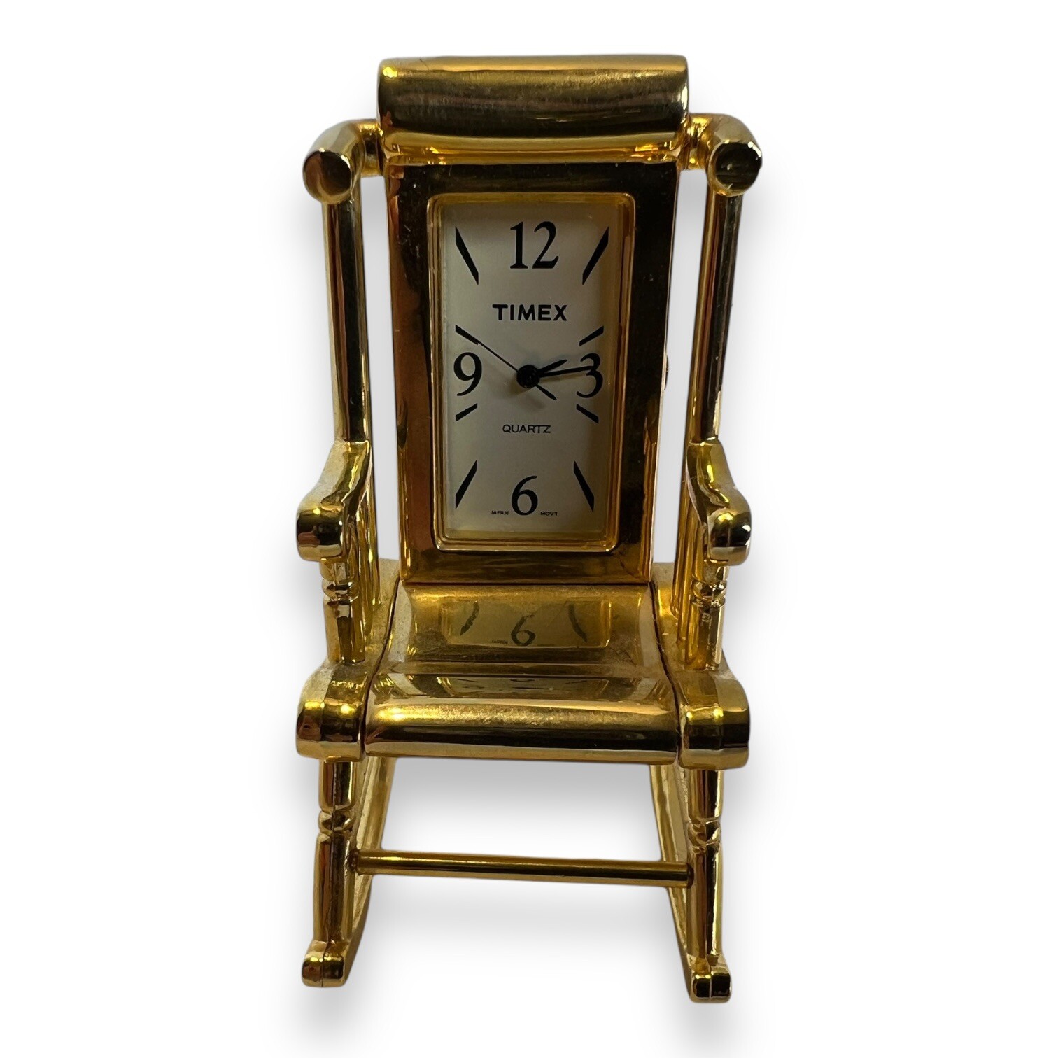 Timex Solid Brass Small Desk Top Clock Rocking Chair | eBay